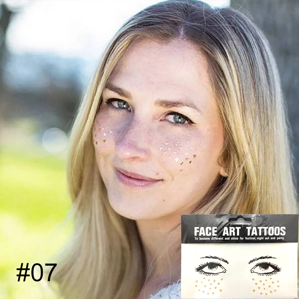 JM Party Freckle Face Sticker Gold Stamping Temporary Tattoos ...