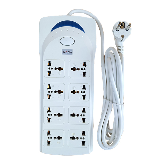 Extension Lead with 3 Meters Heavy Duty Copper Cable, 8 Power Sockets ...