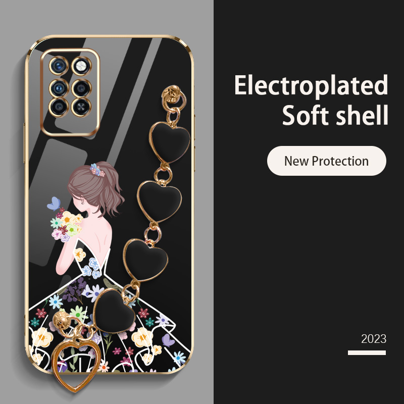 Love Bracelet case for infinix Note 10 Pro Back Cover Back Shadow Girl ...
