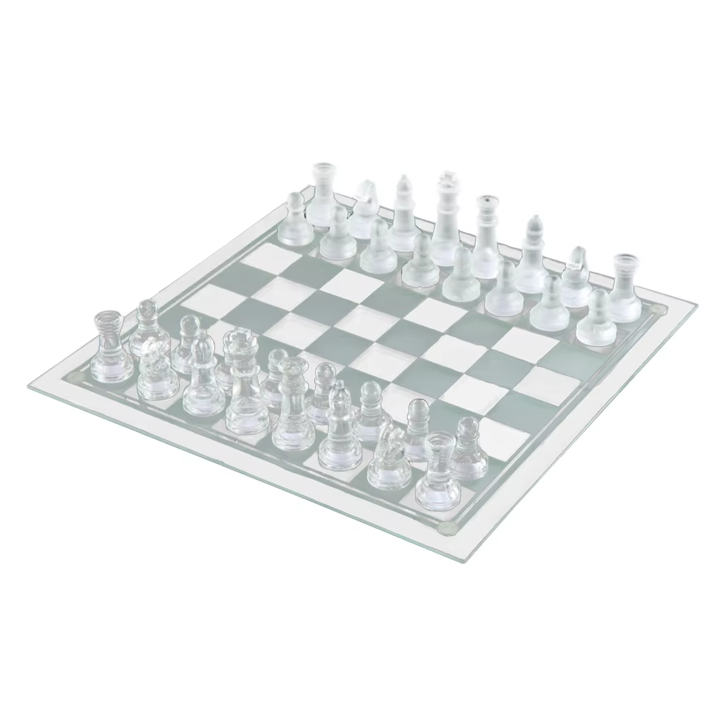 Glass Chess Game Set Functional Solid Glass Chess Board | Daraz.pk