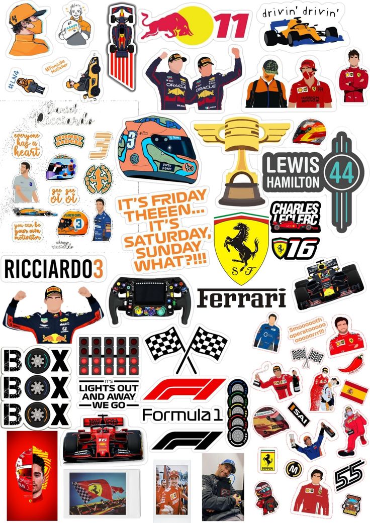 F1 Stickers | Drive to survive A5 uncut sheet / car Racing | phone ...