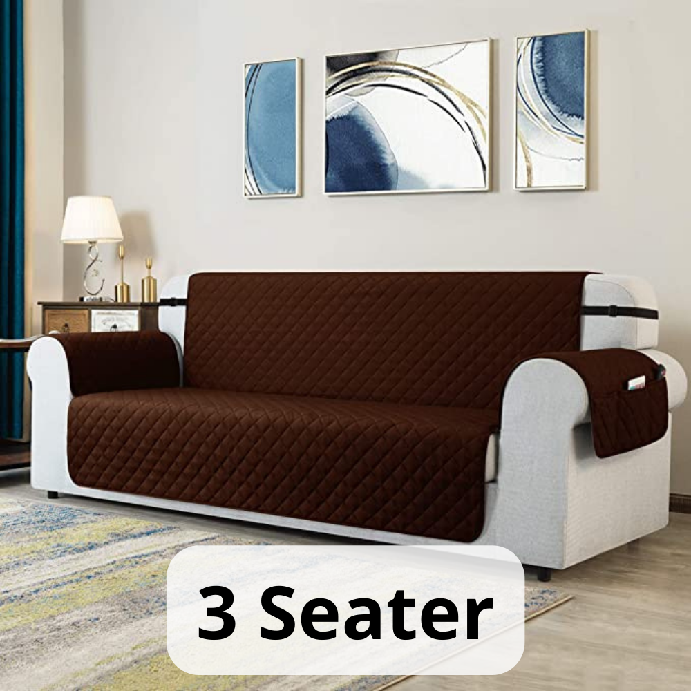 Quilted Sofa Covers - 3 Seater - Cotton - Sofa Runners With Side ...