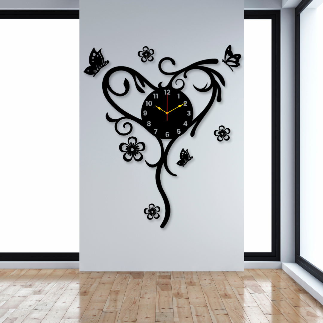 3d wooden heart shape wall clock Wall clocks for bedroom TV Wall Clocks ...