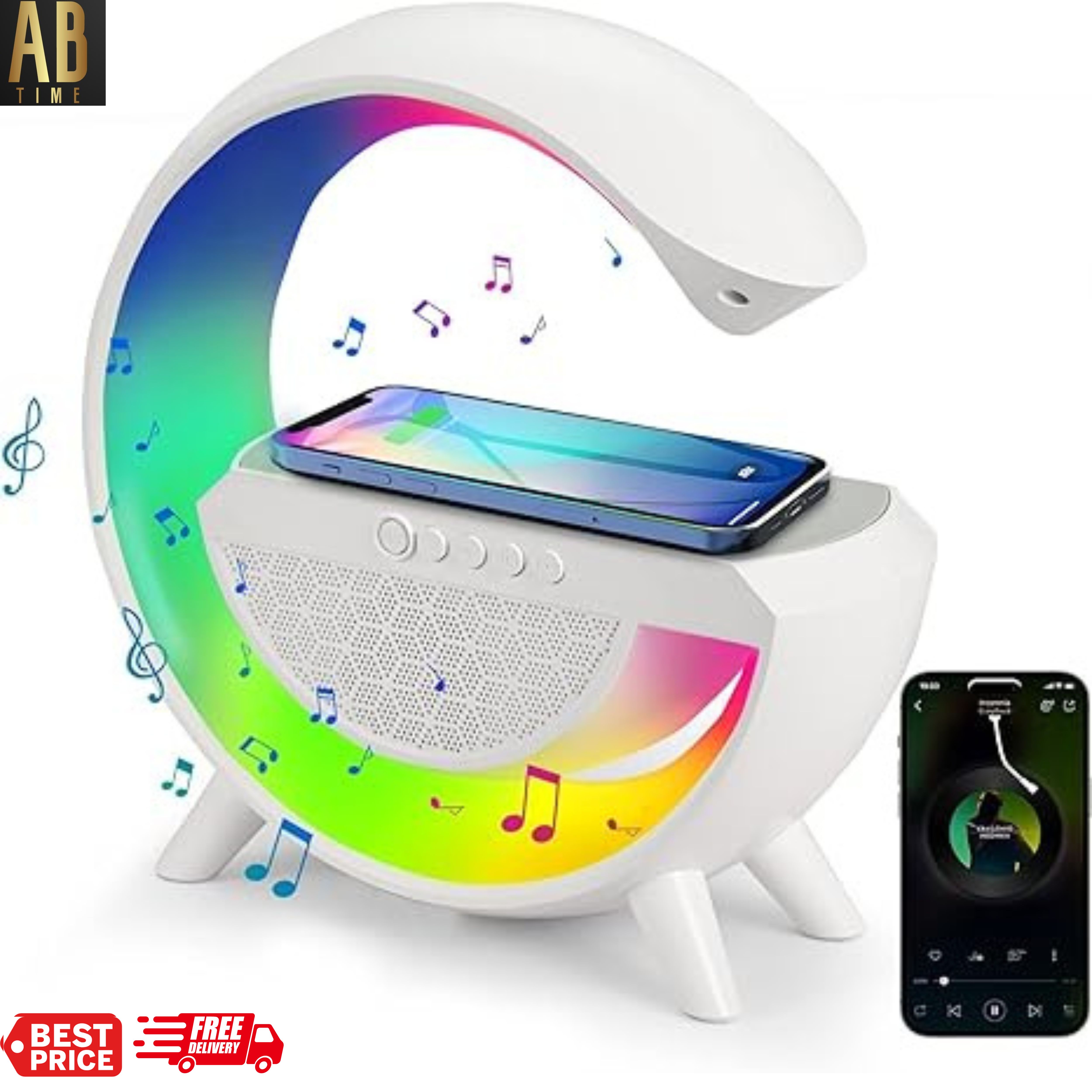 Wireless Charger - Speaker Bluetooth - 15W Fast Charge - LED Wireless ...