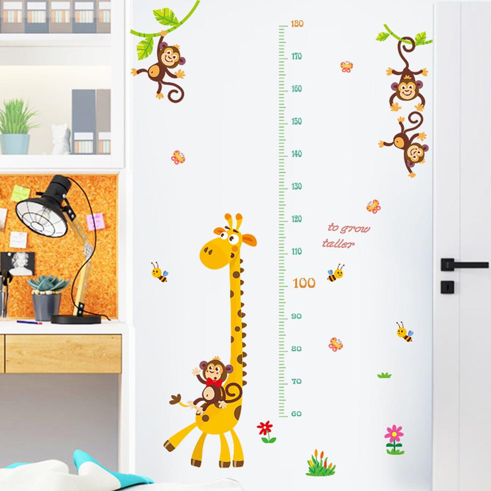 Giraffe Monkey Height Chart Wallpaper Wall Sticker DIY Kids Children ...