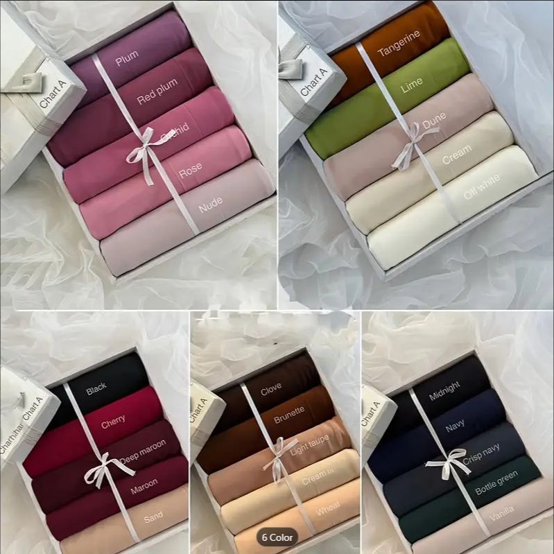 Pack of 5 chiffon hijab scarf stoller / Plain Chiffon Goergett Hijab ...
