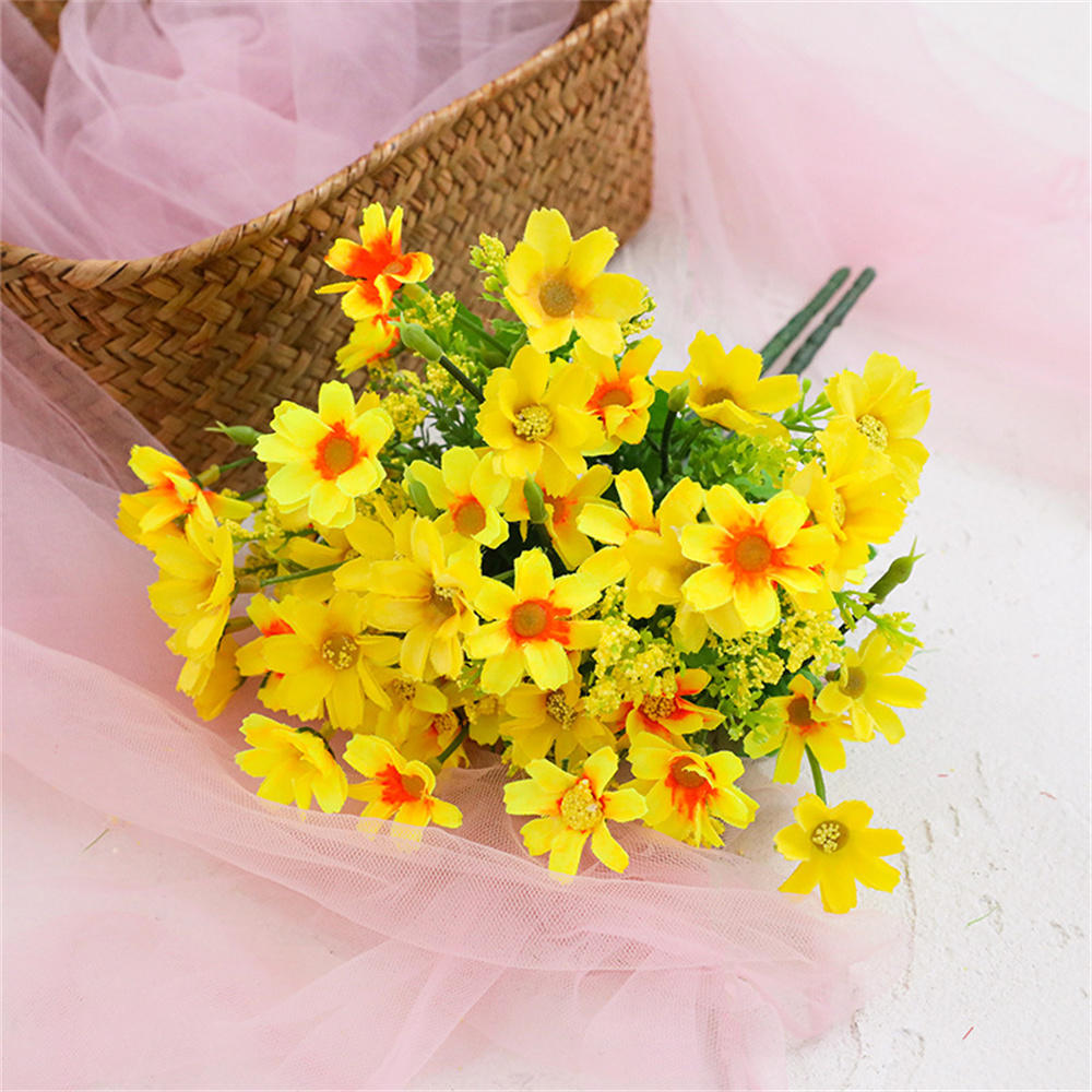 1 Bouquet 28 Heads Artificial Flower 1 Bouquet Daisy Silk Sunflowers ...