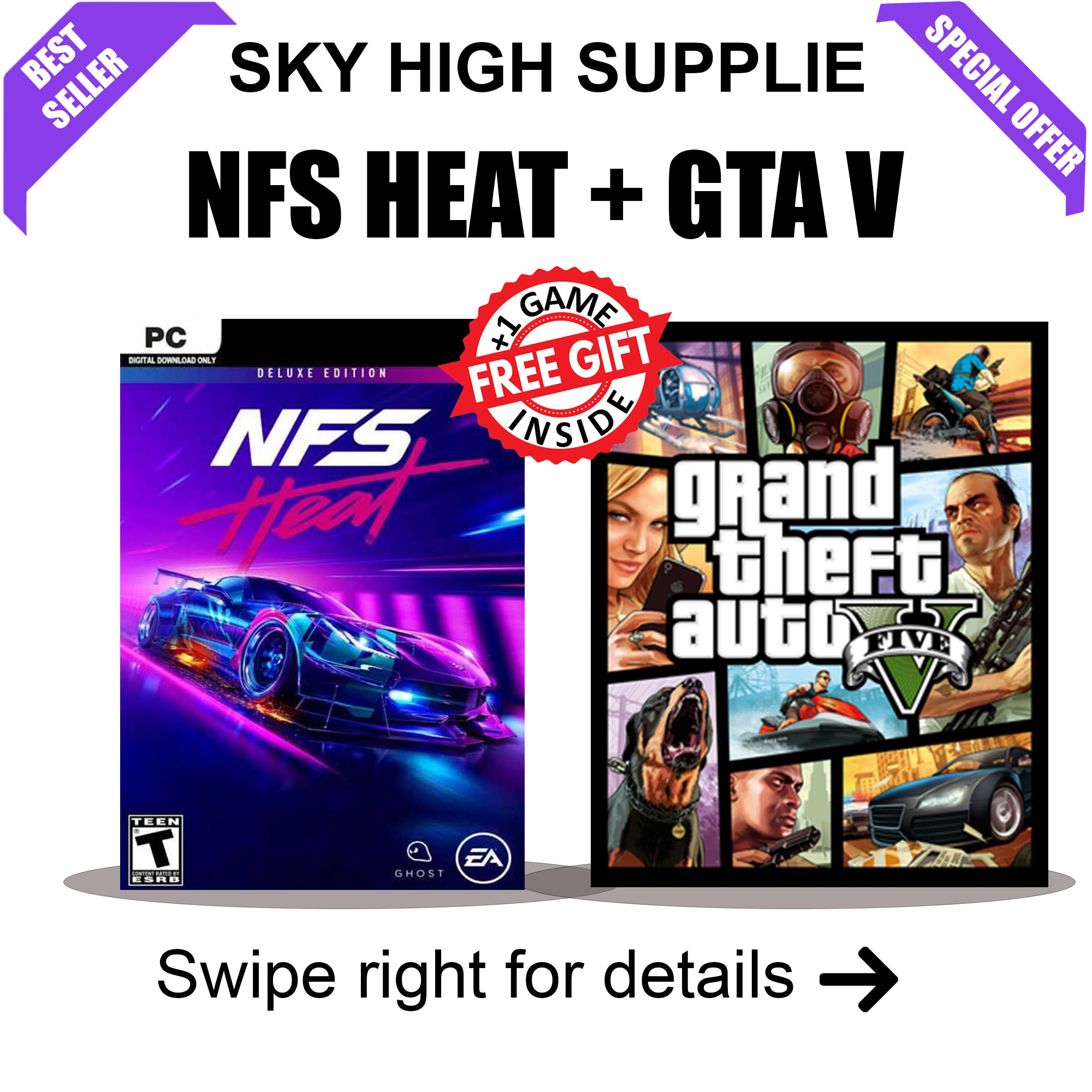 NFS HEAT + GTA - GAME FOR PC (GOOGLE DRIVE/ MEDIAFIRE) - QR CODE + FREE ...