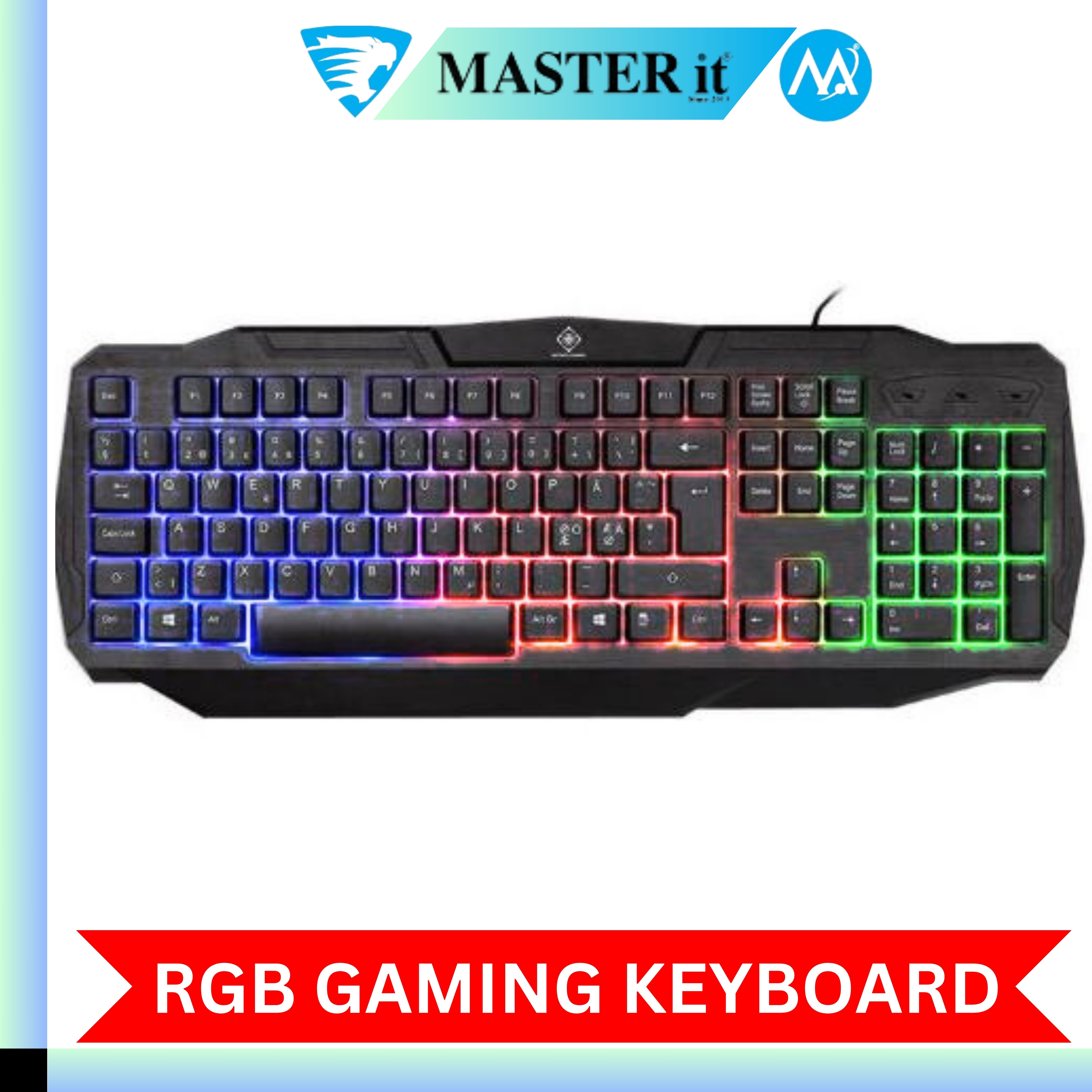 RGB Gaming Keyboard & Mouse Combo - 7 Colour Wired RGB Mouse and ...