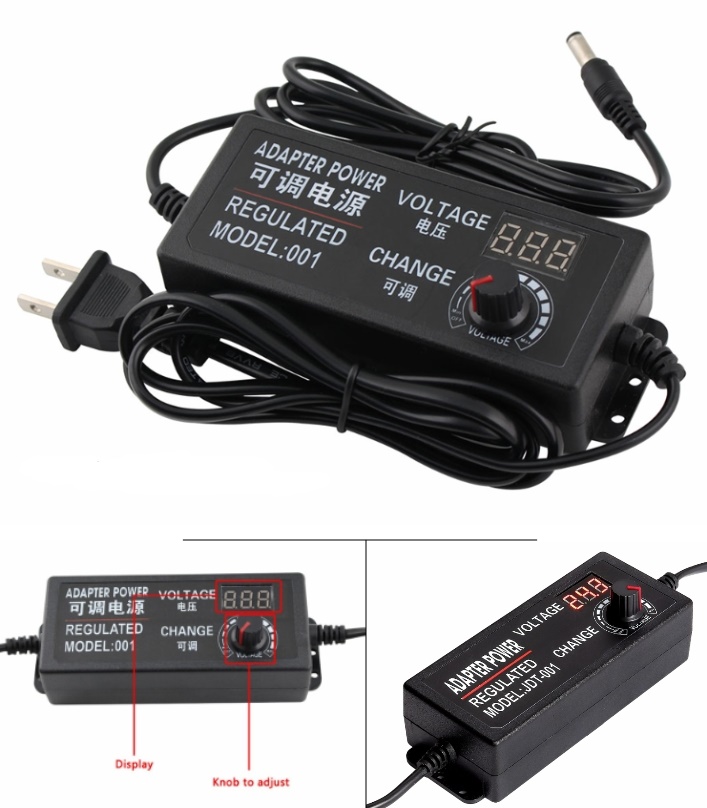 AC220 Adjustable DC 9V-24V 3A universal adapter display regulated power ...