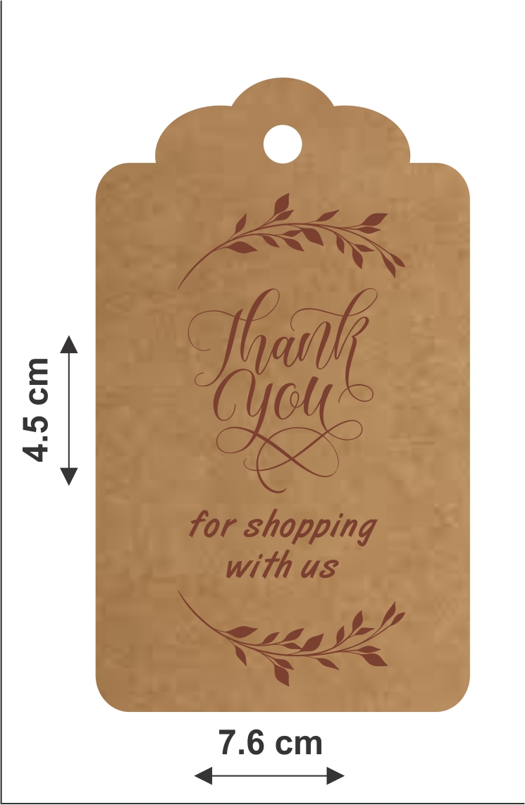 Thank You Kraft Hanging Tags with String | Printed Gift Tags for Small ...