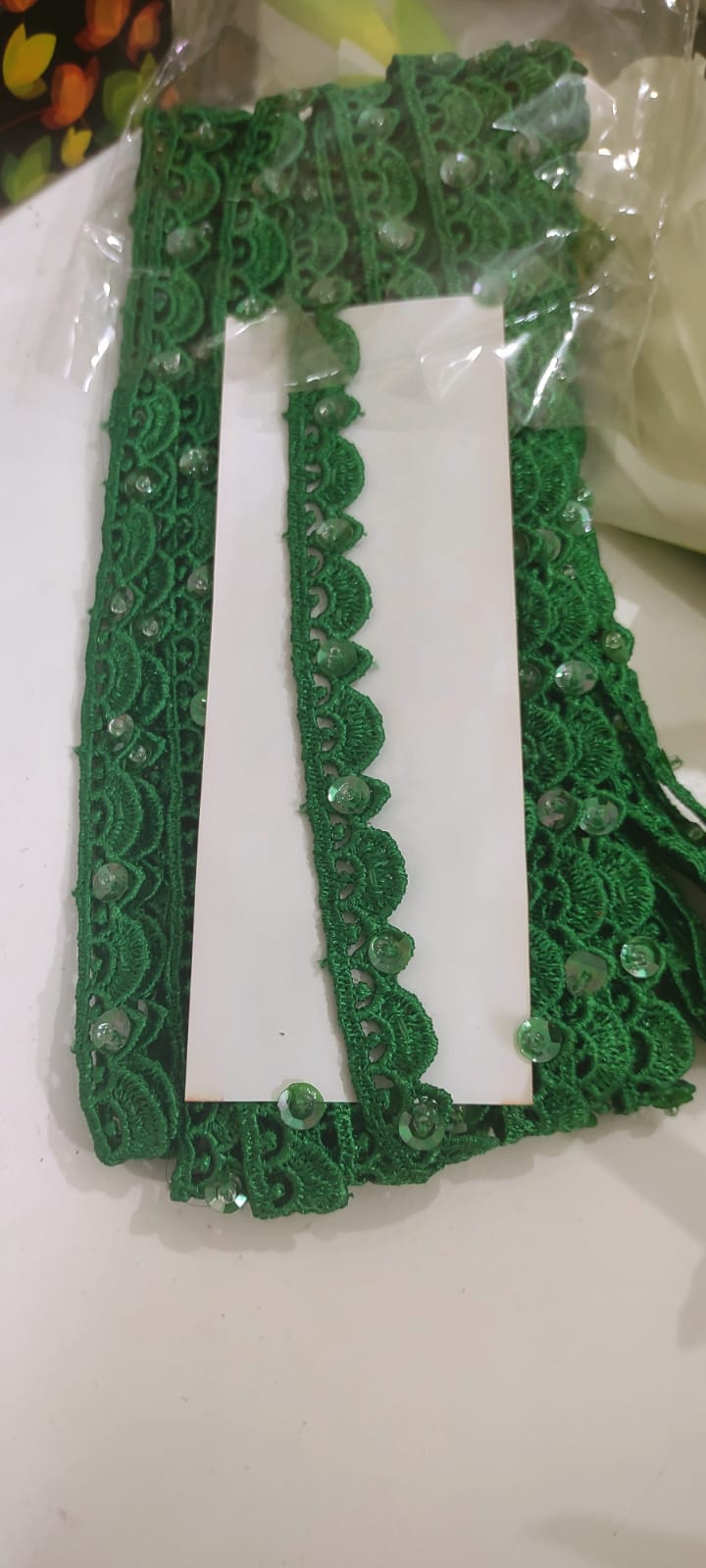 GPO lace wit sitara moti, Chicken lace with sitara moti 13 Guz/Yard ...