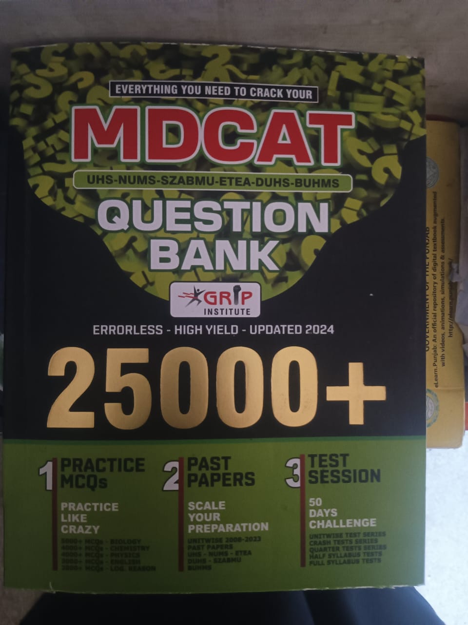 Grip MDCAT Book 18000 MCQs Latest Edition 2023 PMDC / PMC ETEA UHS NUMS ...