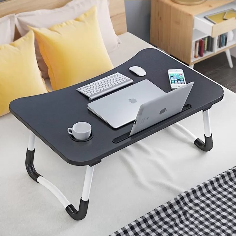 Wooden Gaming Laptop Table With Fan And Simple For Bed Foldable Stand ...