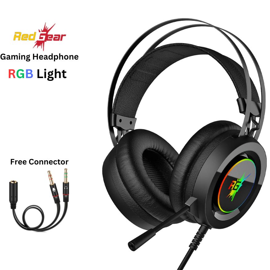 Redgear Cloak Wired RGB Wired Over Ear Gaming Headphones with Mic for ...
