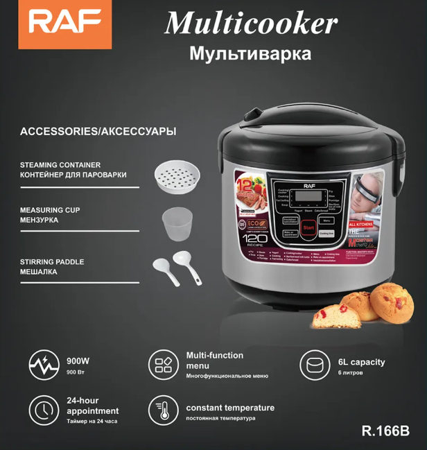 RAF Electric Multi Cooker Multipurpose Programmable Digital 6L Food ...