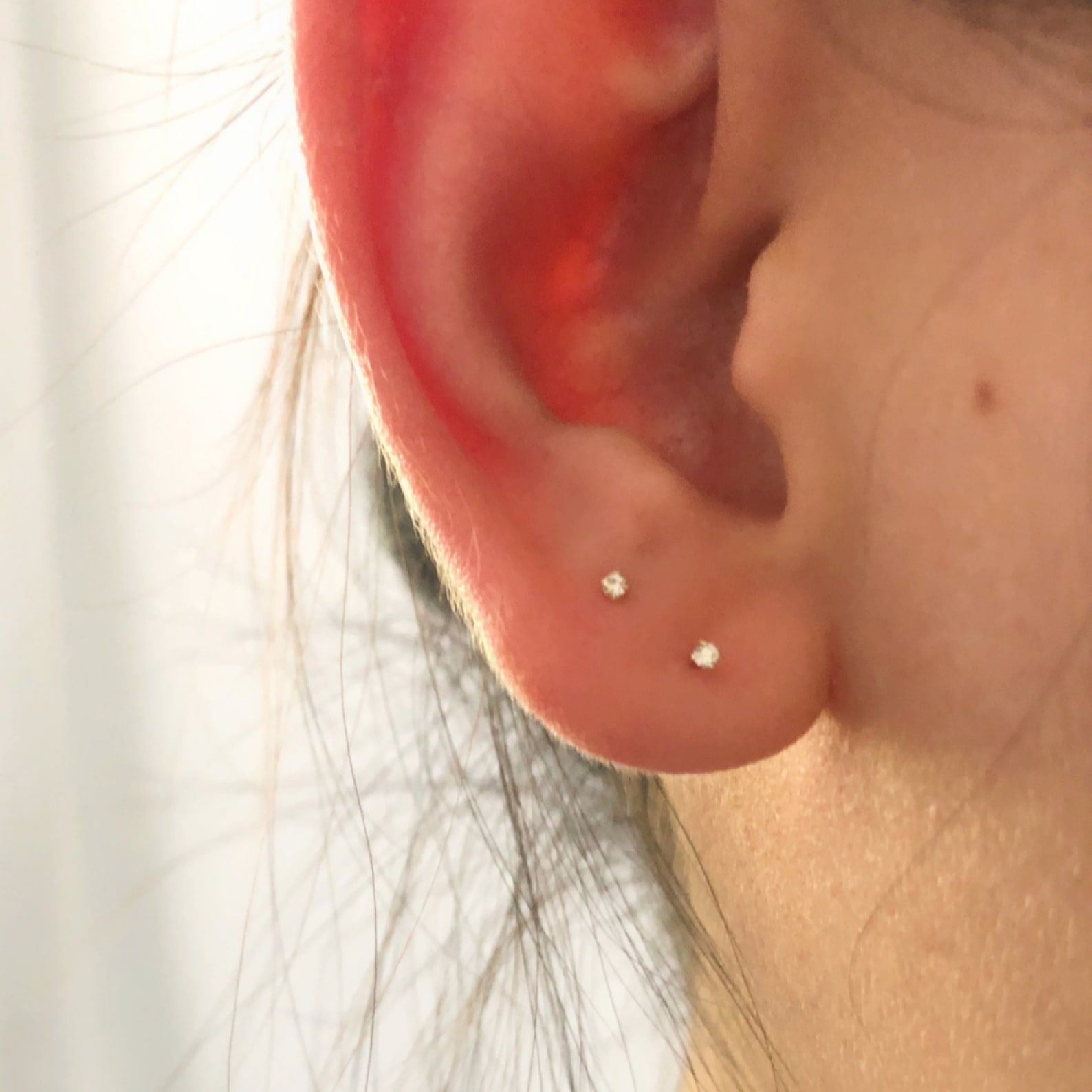 2MM,1.5MMSmall Genuine Chandi Stud Earrings / 2mm Natural TIny Diamond ...