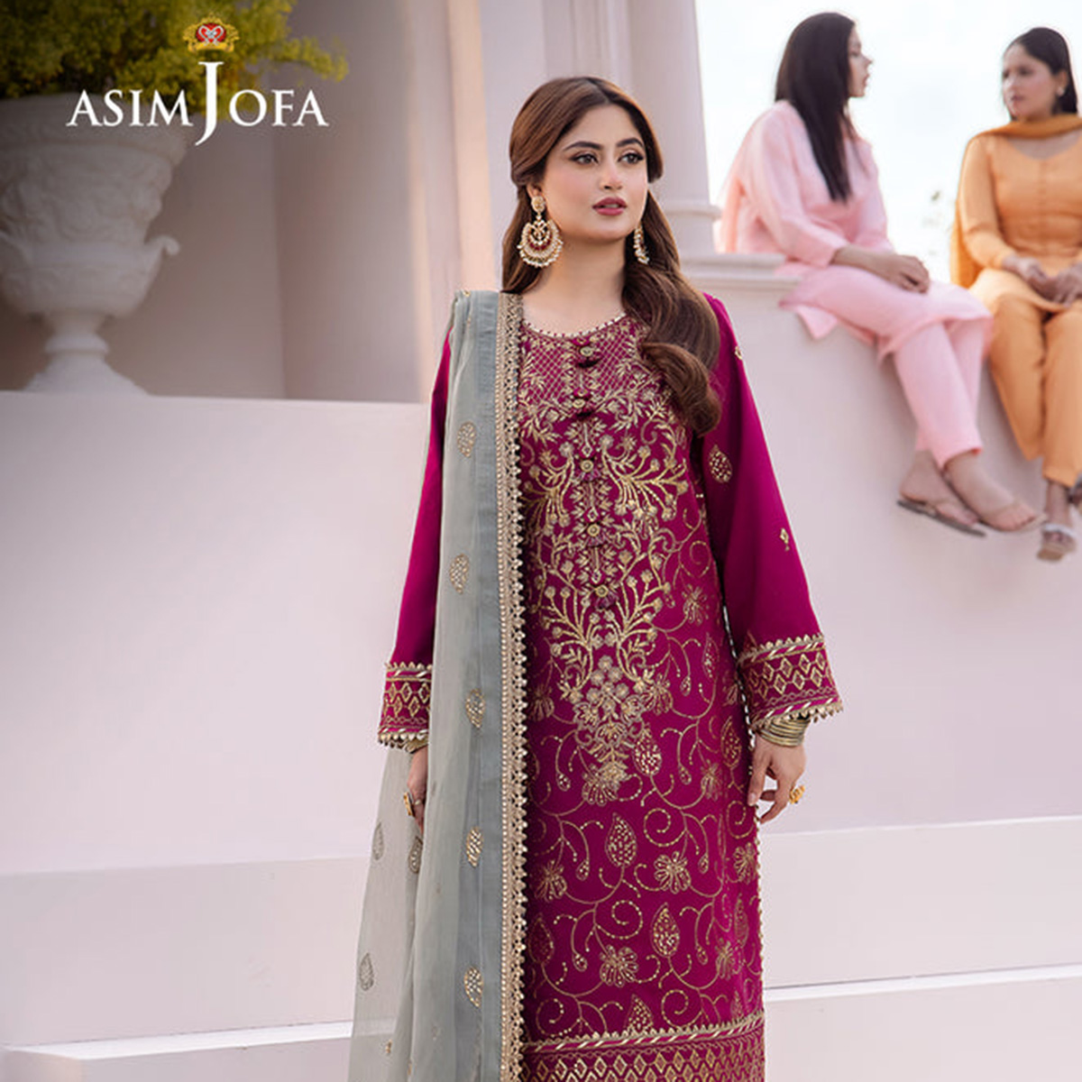 Asim Jofa Unstitched 3 Piece Suit For Women and Girls - Collection: Dhanak Rang - Designcode ...