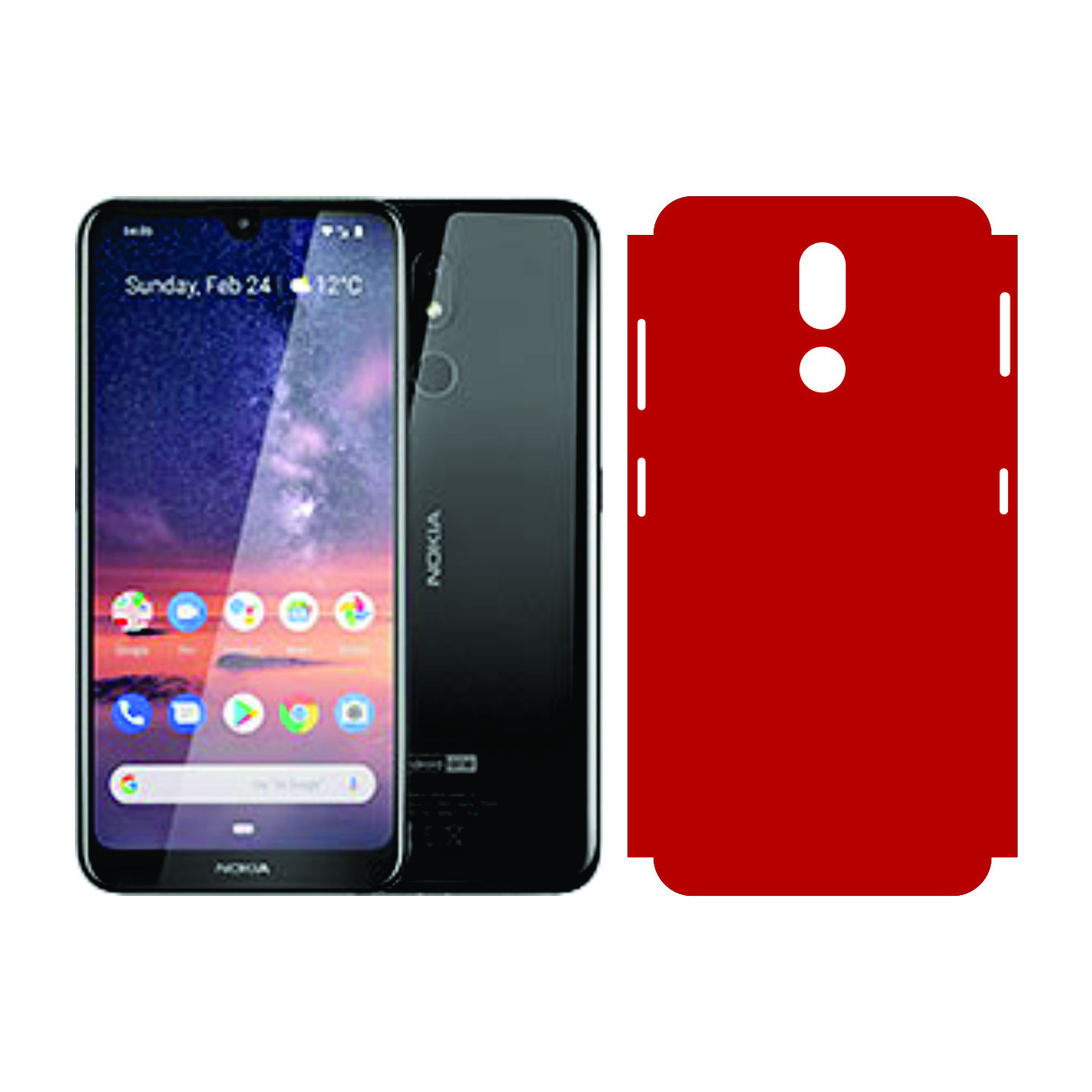 Nokia 3.2 Back Paper 0001 Red Sheet Anti-stain Wrap Cover | Daraz.pk