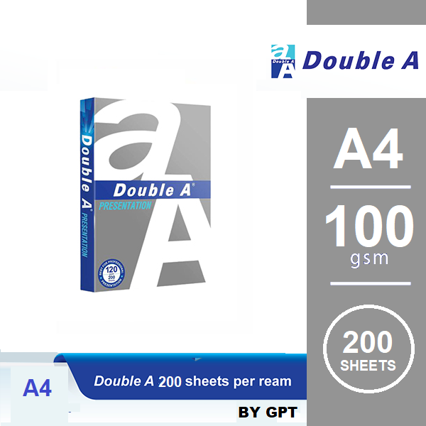 Double A - A4 Size Paper 100gm Ream - 200 Sheets - Imported - Printing ...