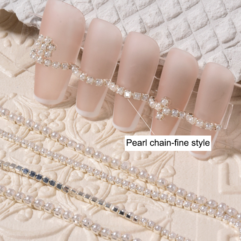 25cm Long Luxury Crystal Chains Nail Charms Different Sizes Scalable ...
