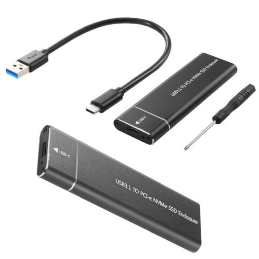 USB 3.1 Type-C to M.2 Adapter Reader Enclosure, 10 Gbps USB 3.1 Gen 2 ...