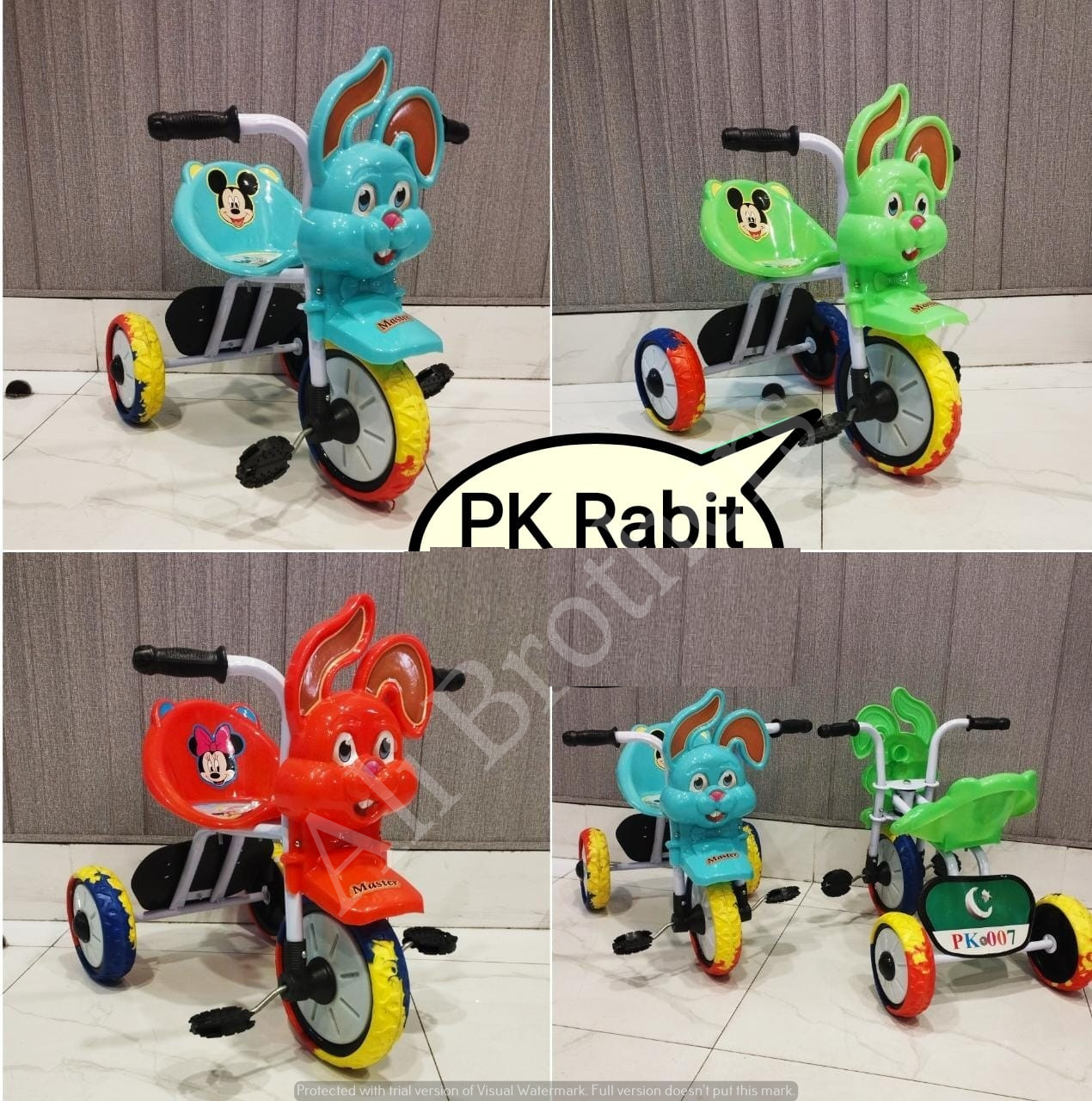 Cute Rabbit Kids Tricycle With Foam Tyre | Daraz.pk