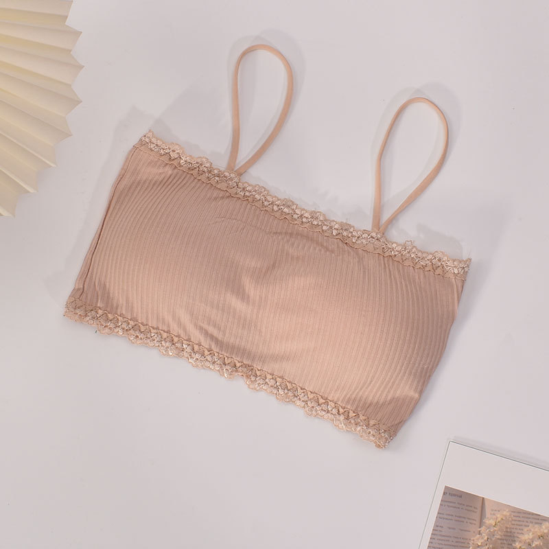 Spaghetti Strap Thread Cotton Beauty Back Strapless Bra And Undershirt ...
