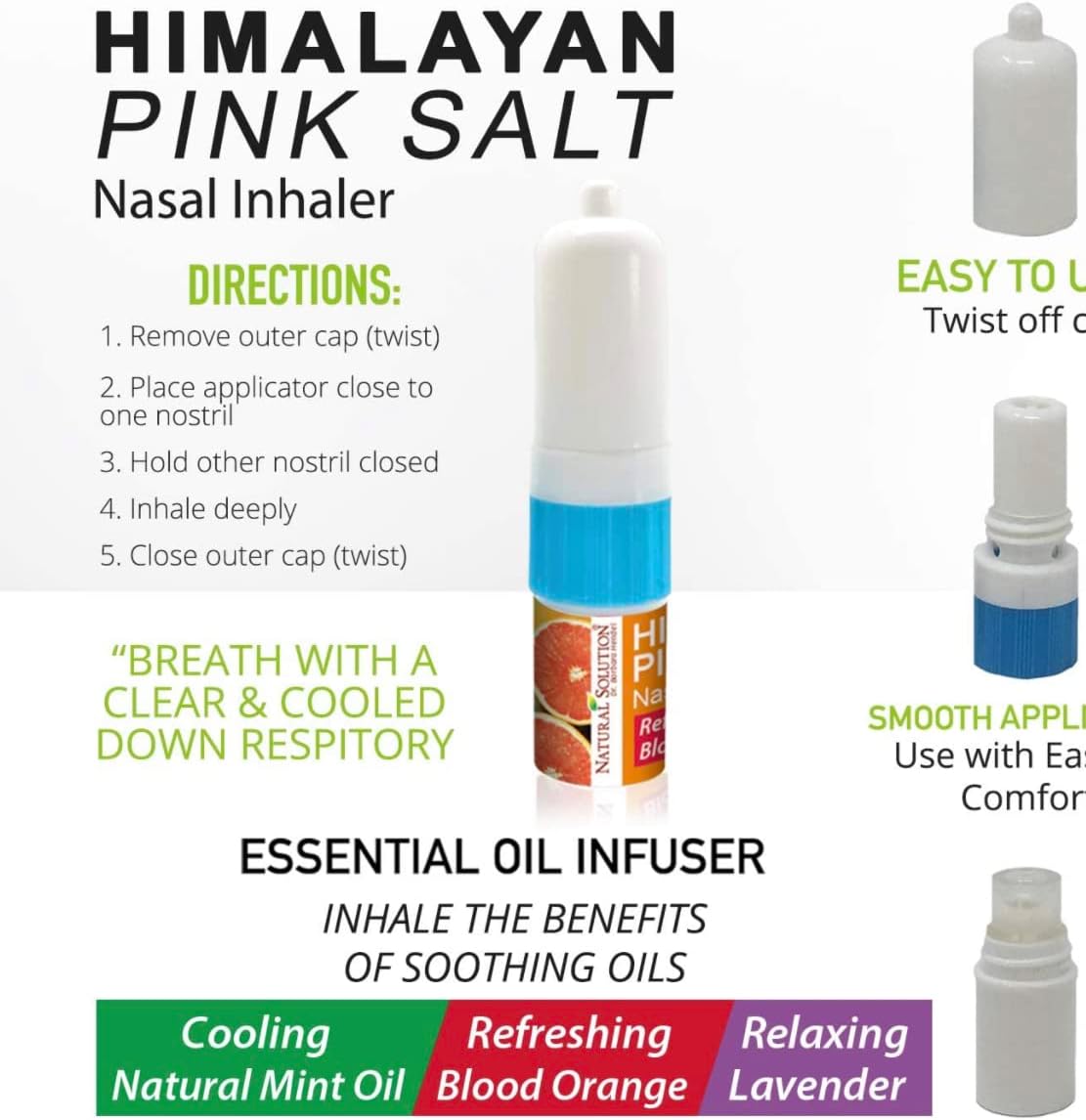 𝐖𝐁𝐌 - Salt Range Pink Salt Nasal Inhaler, Cooling and Refreshing ...