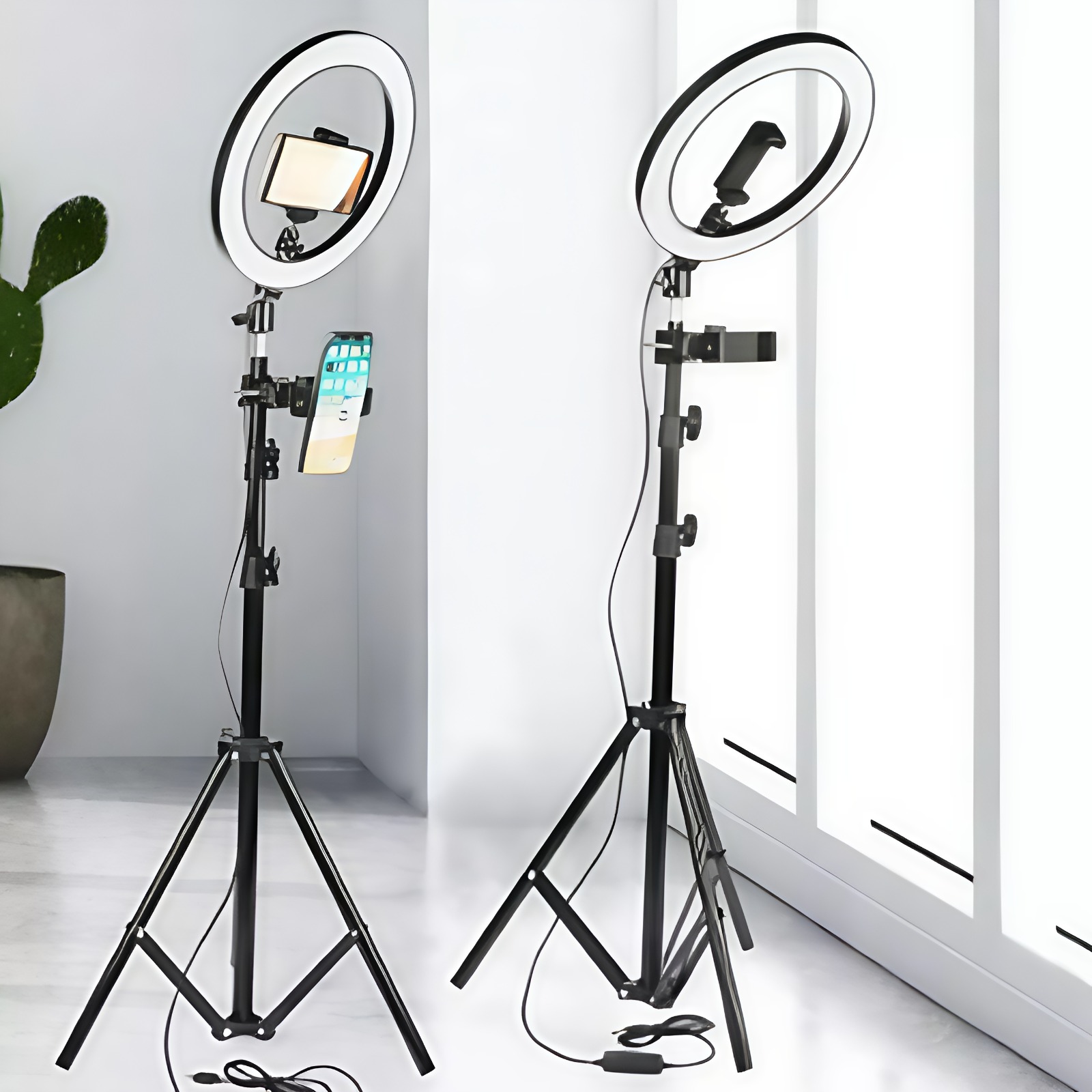 26cm Ringlight with Full Size 7ft Tripod Stand & Mobile Holder | Best Makeup LED Selfie Light ...