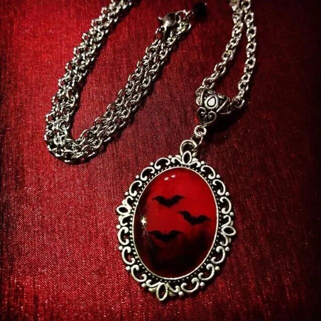 Gothic Vampire Cameo Necklace Women Men Fashion Pagan Witch Jewelry ...