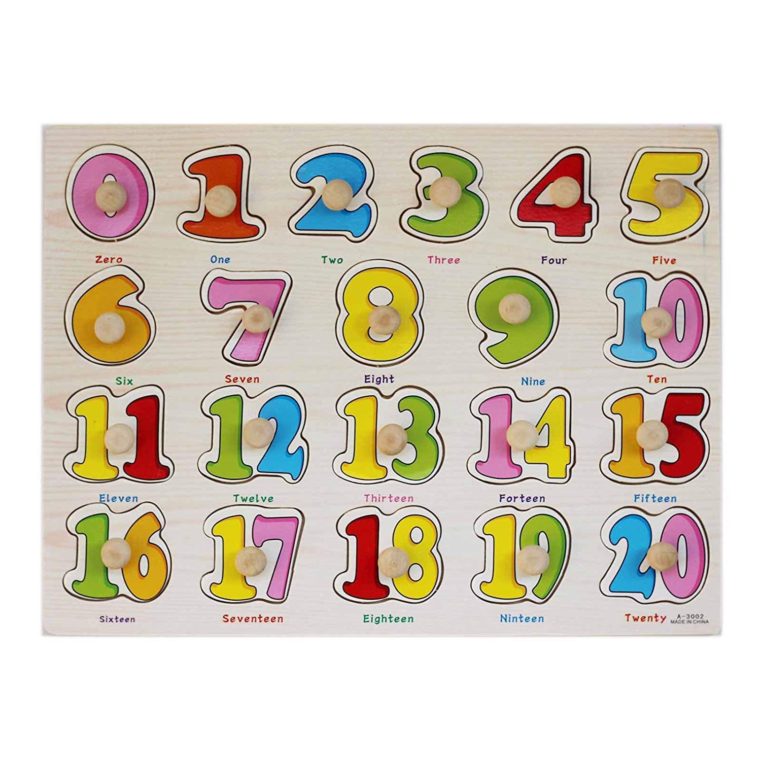 Children's Wooden Number Puzzle Board: An Instructive Counting and ...