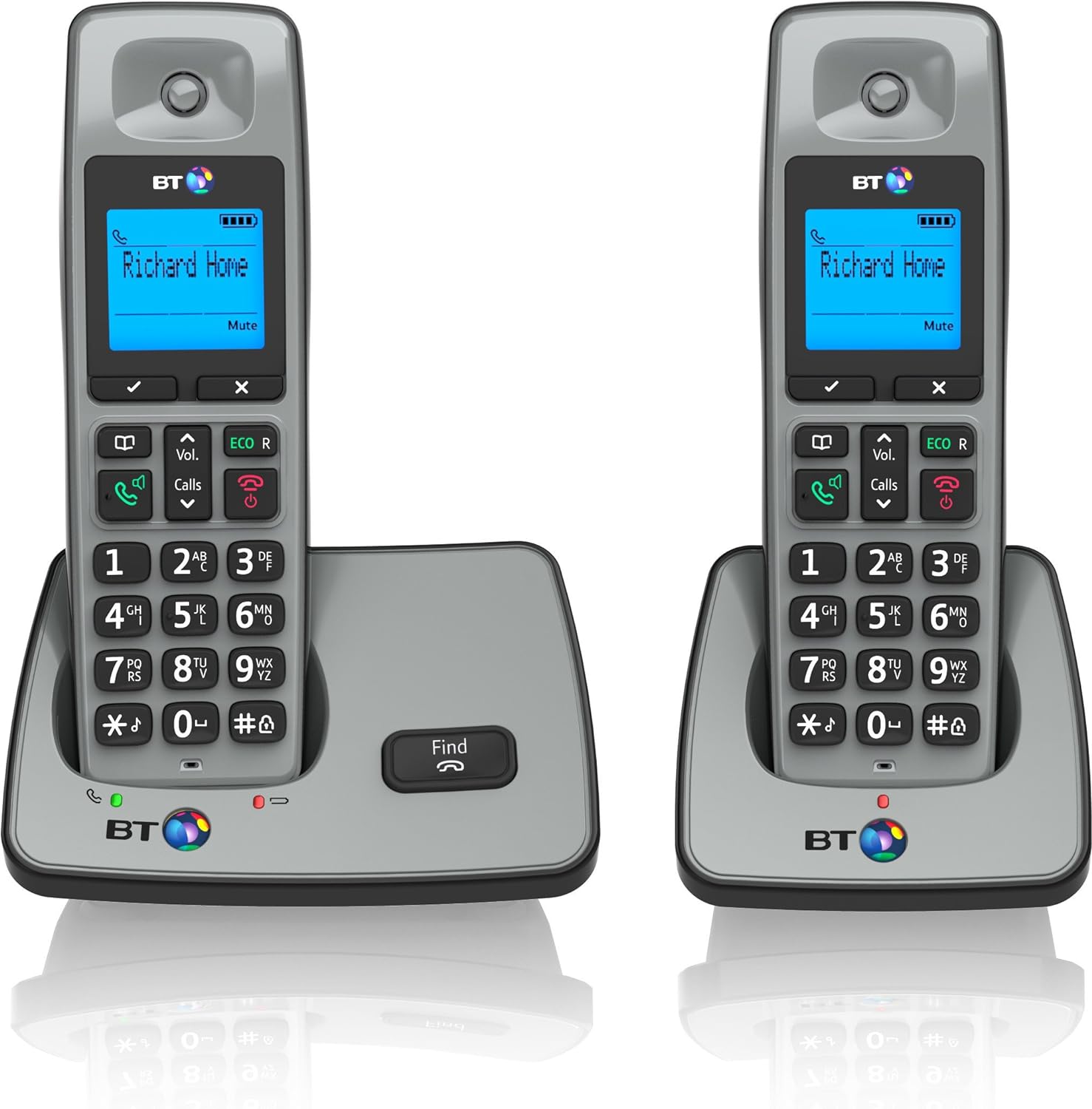 BT 2000 Dual (02 sets) PTCL Wireless landline phone plus intercom with speakerphone, Caller ID ...