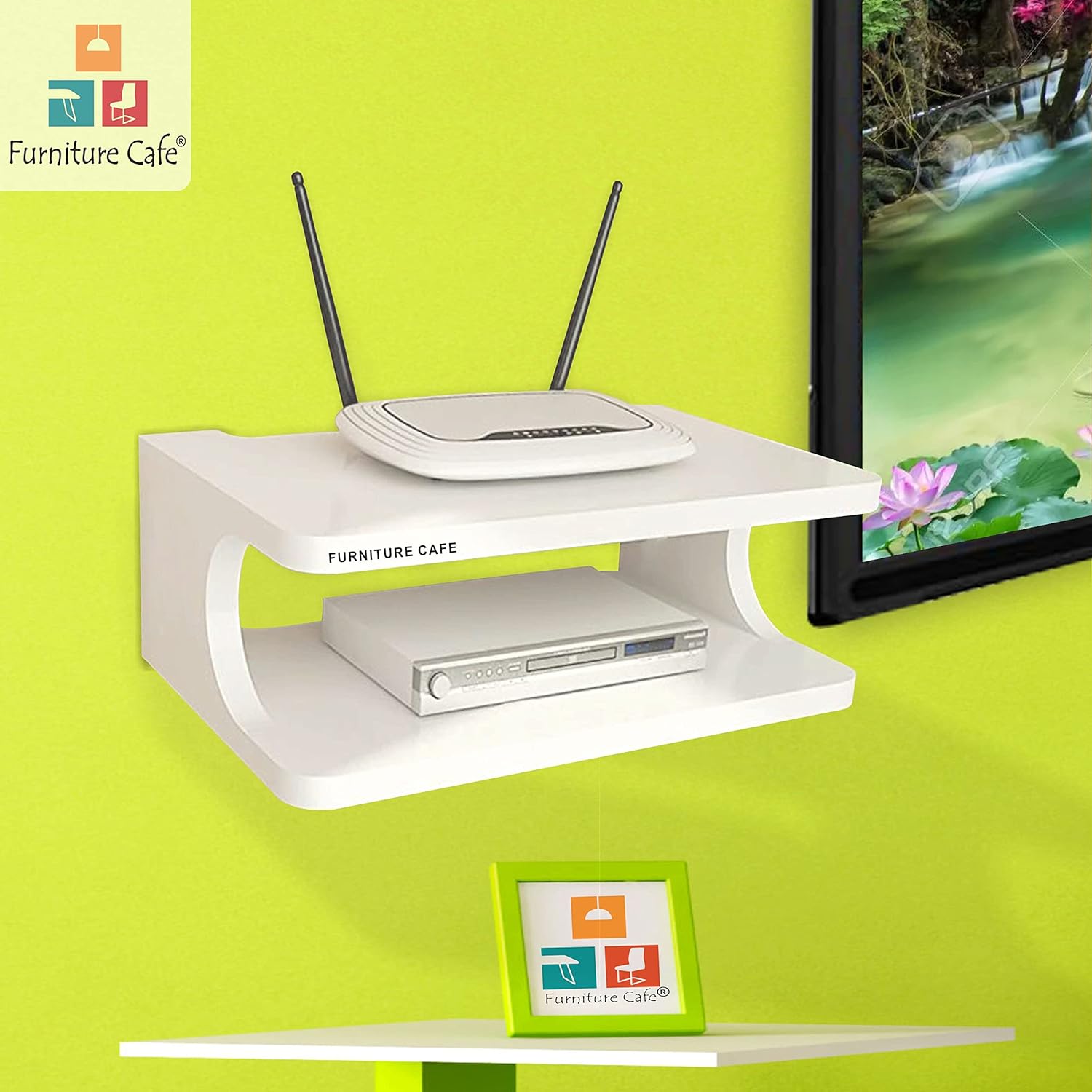 top Box Stand | WiFi Router Holder Wooden Wall Shelves | Setup Box ...
