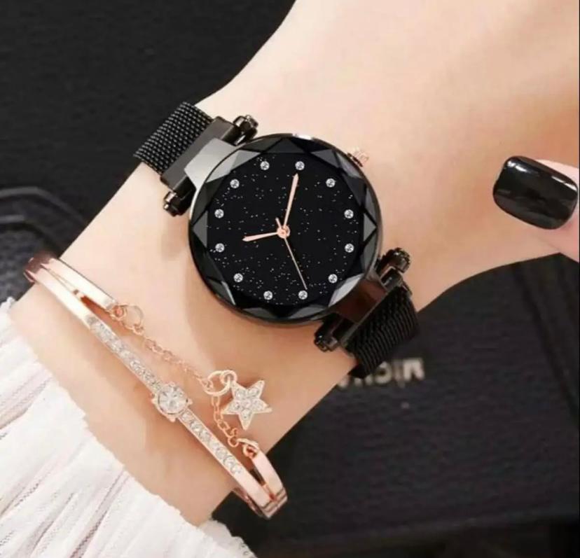 Stainless Steel Magnet Strap Led Digital Watch For Girls - All Colors ...