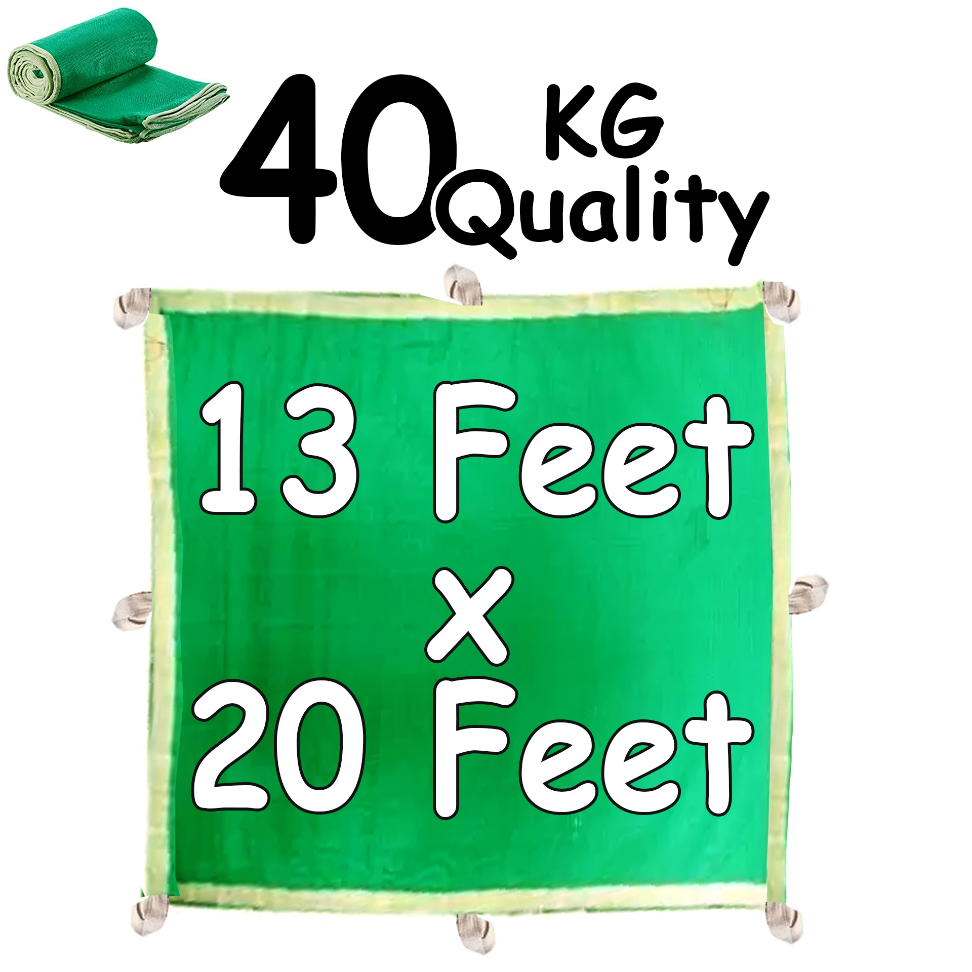Green Net Shade, Ready to Hang 40 Kg Green Net Shade for Lawn Garden ...