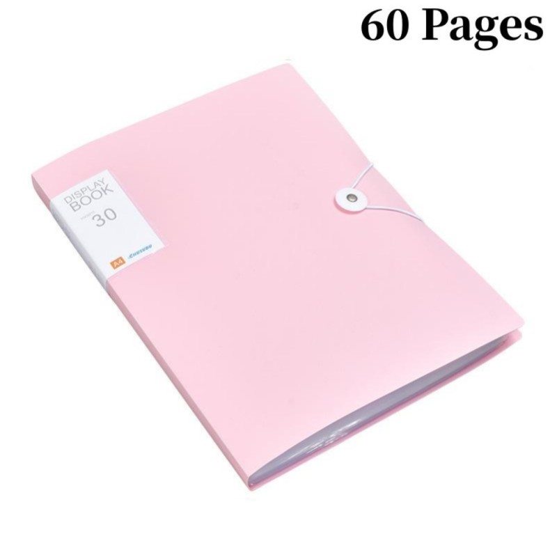 2024 30/60 Pages A4 File Bag Transparent Binder File Folder Storage ...