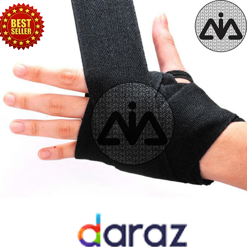 Pair of Hand wraps, Boxing Patti, 5 meters, Black Color, Boxing Hand ...