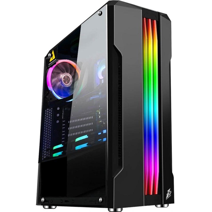 1st Player Rainbow R3-A ATX RGB Tempered Glass PC Gaming Case Black ...