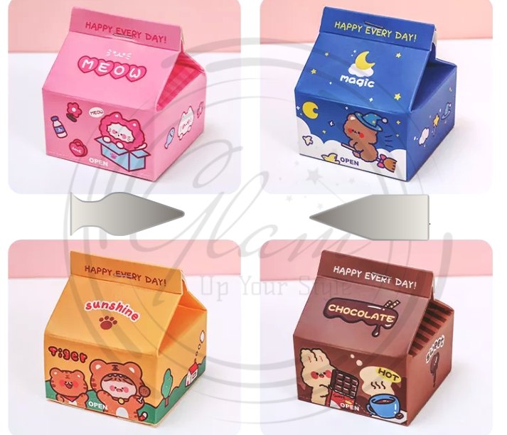 200 Sheets Milk Carton Notepad Note Book Notes Removable Boxed Note ...