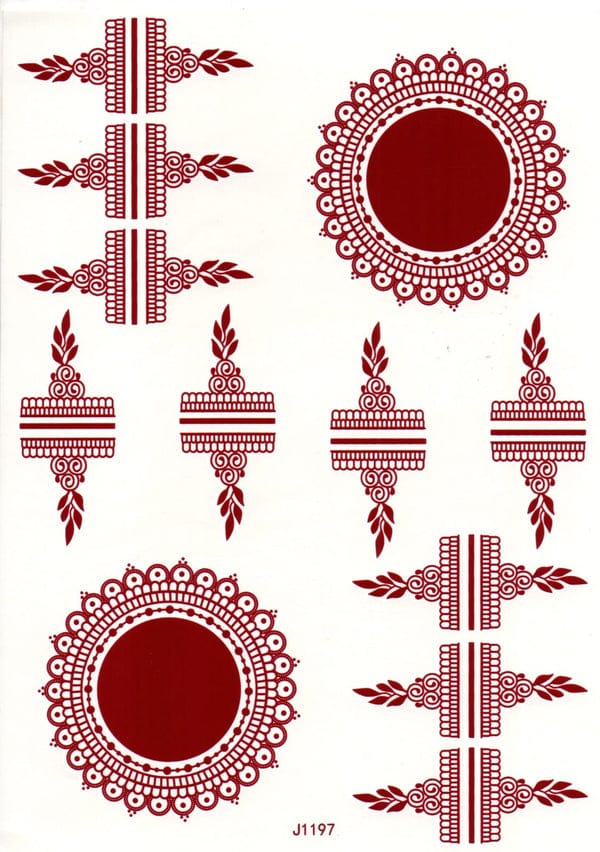 Fashion Stickers Temporary Water Proof Henna Tattoos/ Mehndi Stickers ...