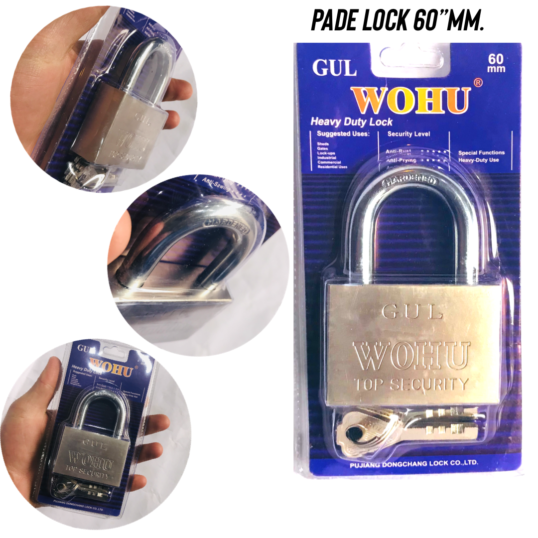 Pad lock extra plus heavy duty 60mm orignal WOHU china made door lock ...
