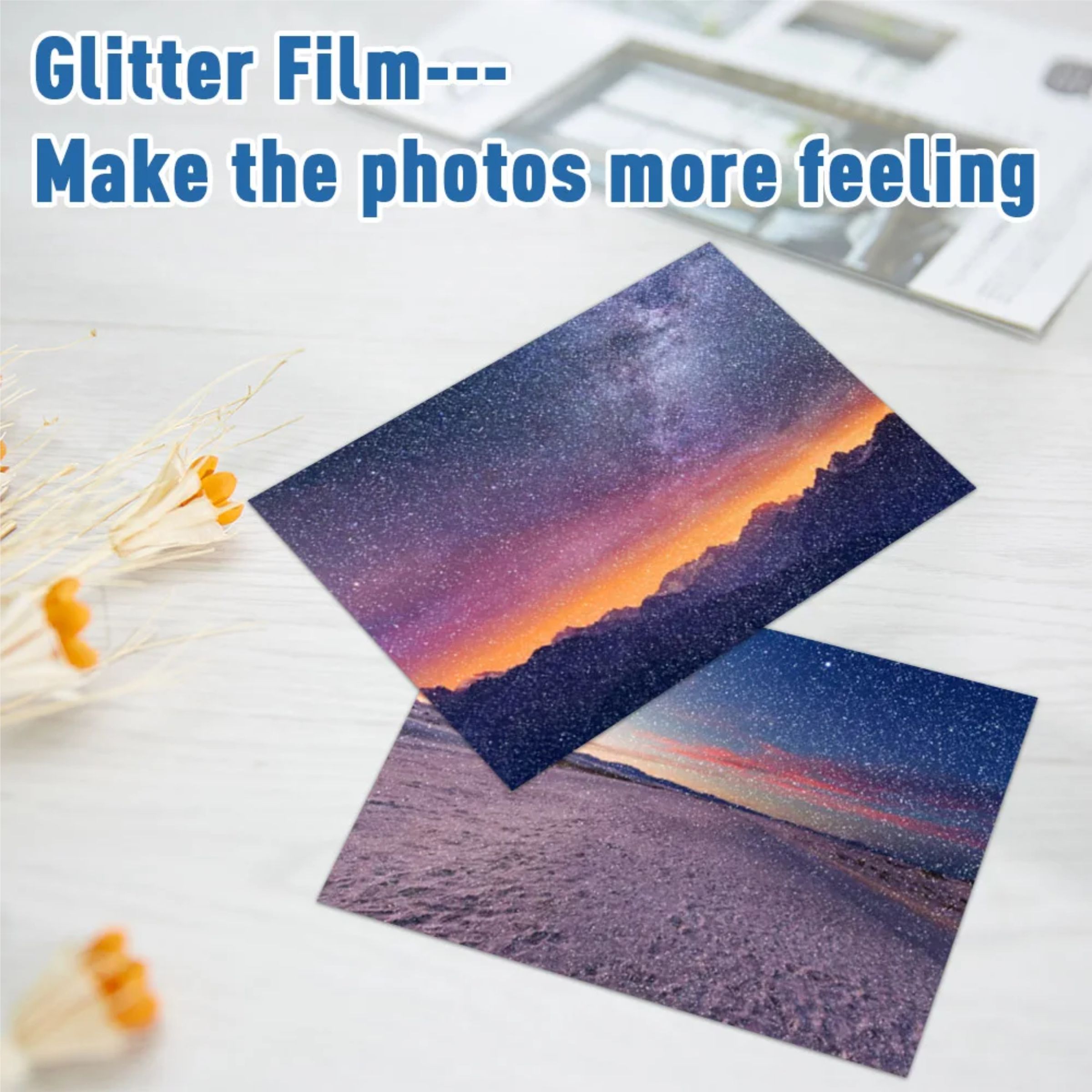 GLITTER Cold Laminating Film A4 Self-adhesive Photo Laminating Film ...