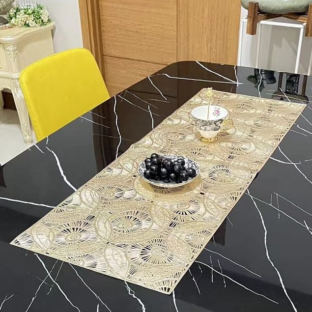 3 Feet Leaf Vinyl Table Runner, Center Table Dressing Table Non-Slip ...
