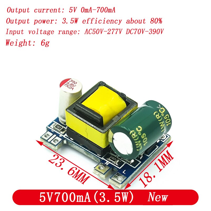 AC-DC 5V 700mA 12V 450mA 9V 500mA 3.5W Precision Buck Converter AC 220V to 5V DC step down ...
