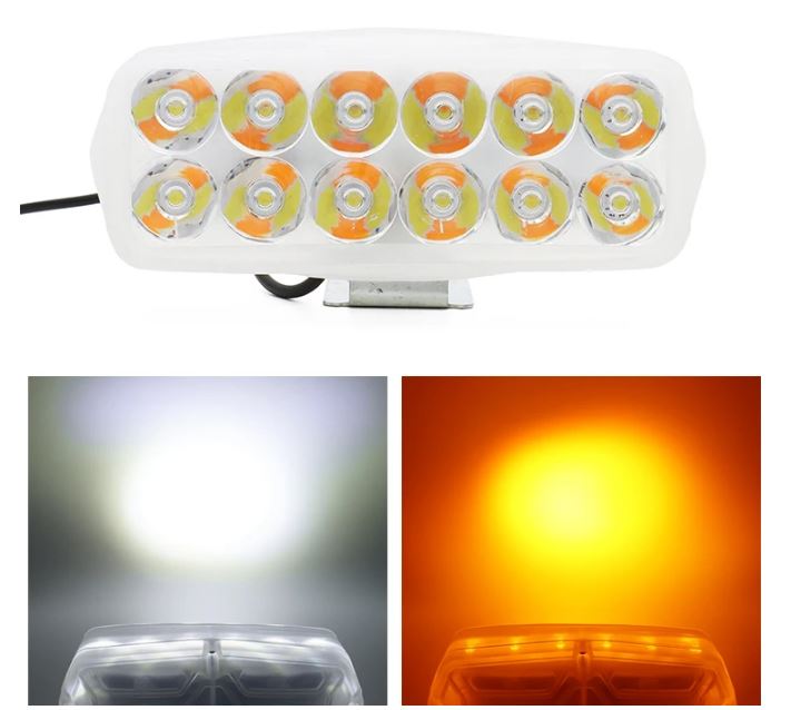 12W Motorcycle & Car 12 LED External Lights Headlight Spot Fog Lamp ...
