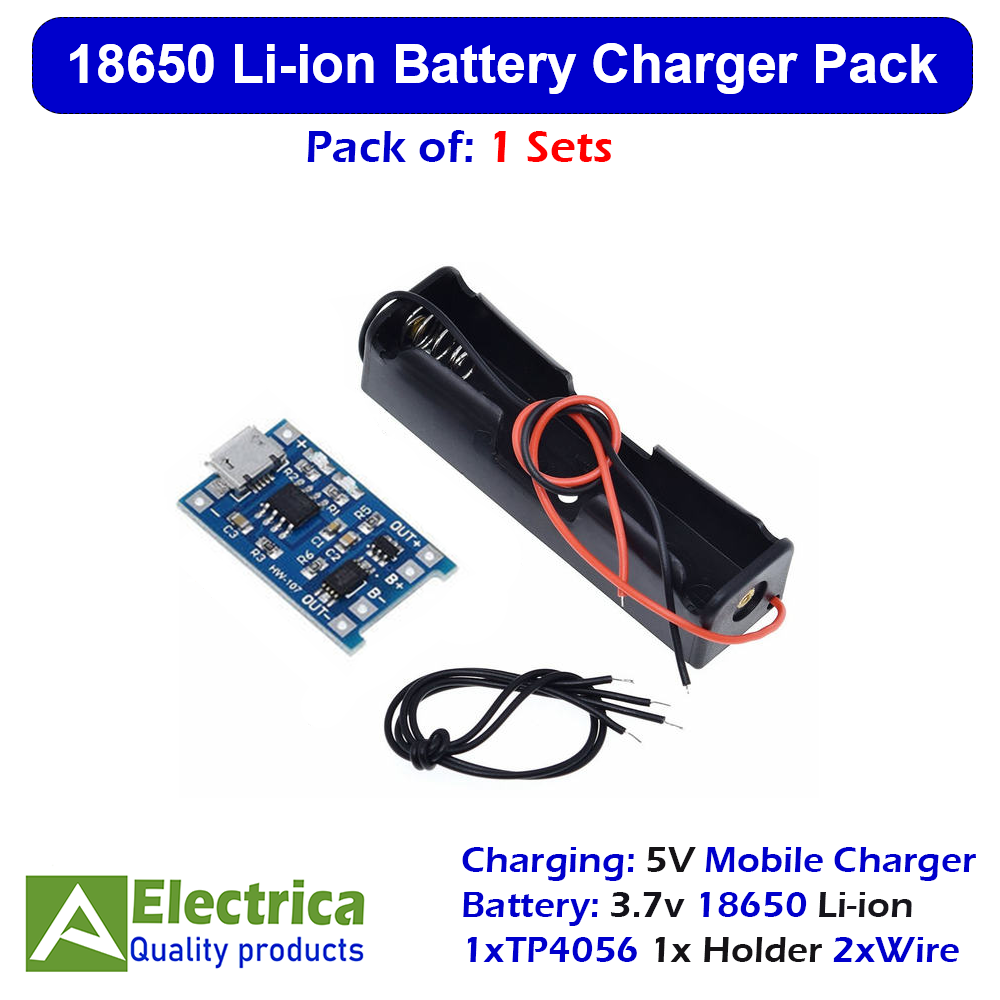 Micro USB 18650 5V/1A Lithium Battery Charging Kit TP4056 Dual ...