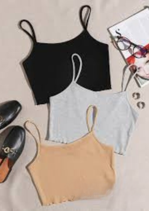 Pack of 3 Specially crafted Half tank tops with a pure, flexible cotton ...