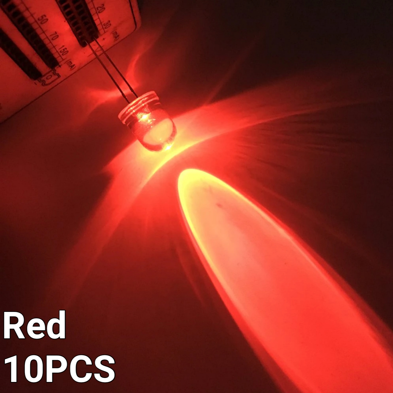 10PCS 10mm LED 5 Colors Red Blue Yellow Green White RGB Transparent 20mA 0.75W Ultra Bright ...