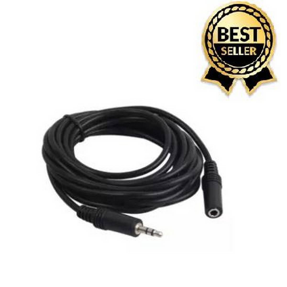5 Meter - 3.5Mm Male-To-Female Aux Audio Extension Cable - Black | Daraz.pk